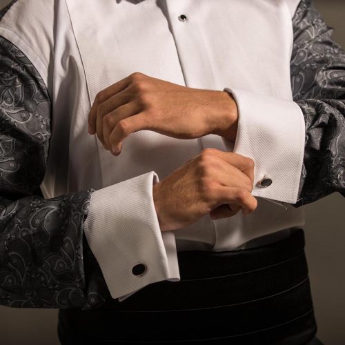 Grey Paisley Fun Back Patterned Dress Shirt - Barker Formalwear